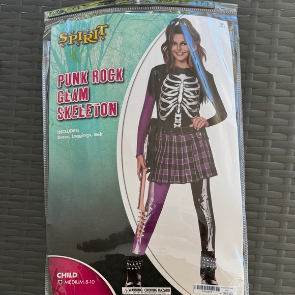 Spirit | Costumes | Spirit Kids Punk Rock Skeleton Costume Purple And ...